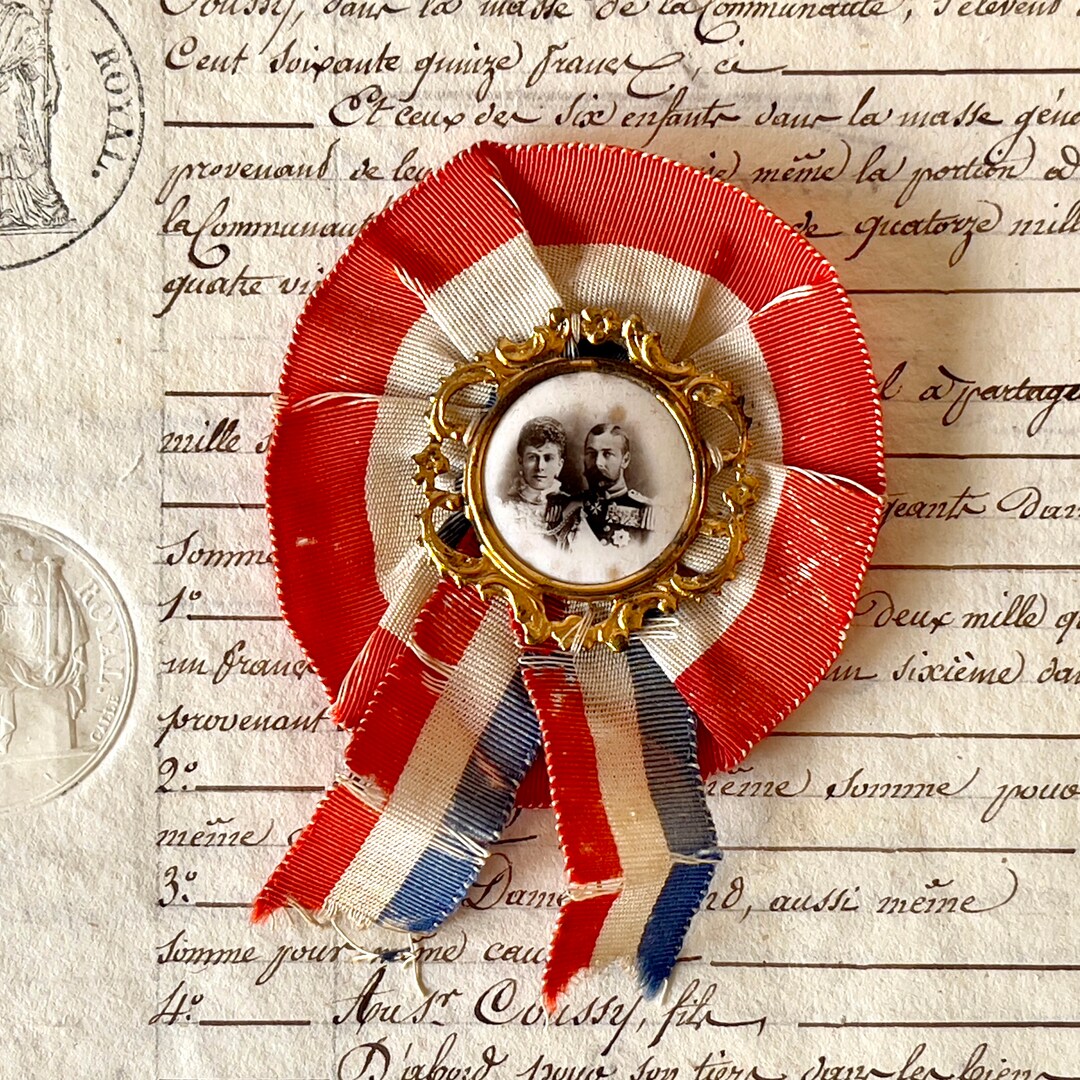 Antique/vintage King George V & Queen Mary Coronation Pin/badge 1910's ...