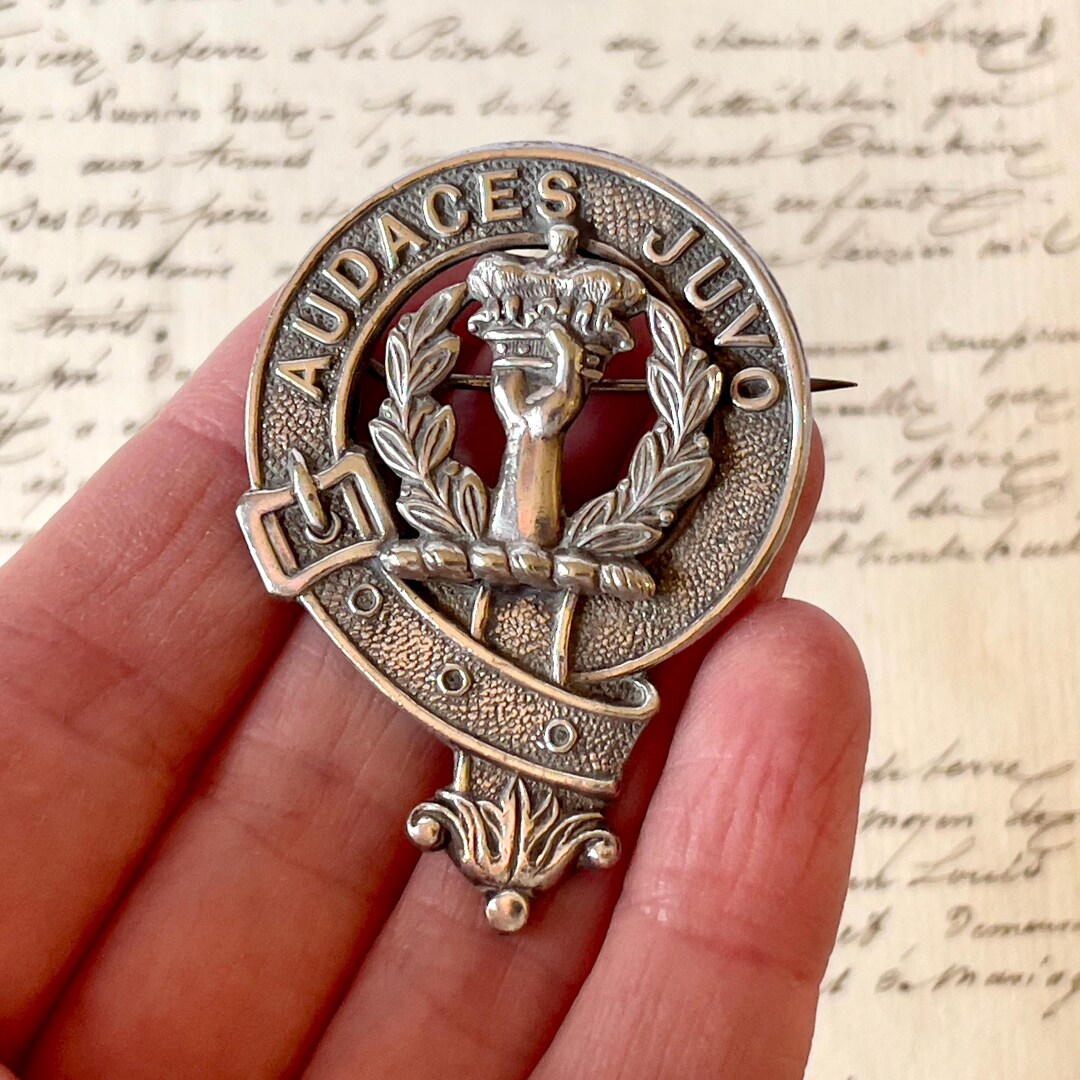 Vintage Buchanan Clan Badge: Scottish Kilt Pin, 'audaces Juvo' Motto - Etsy