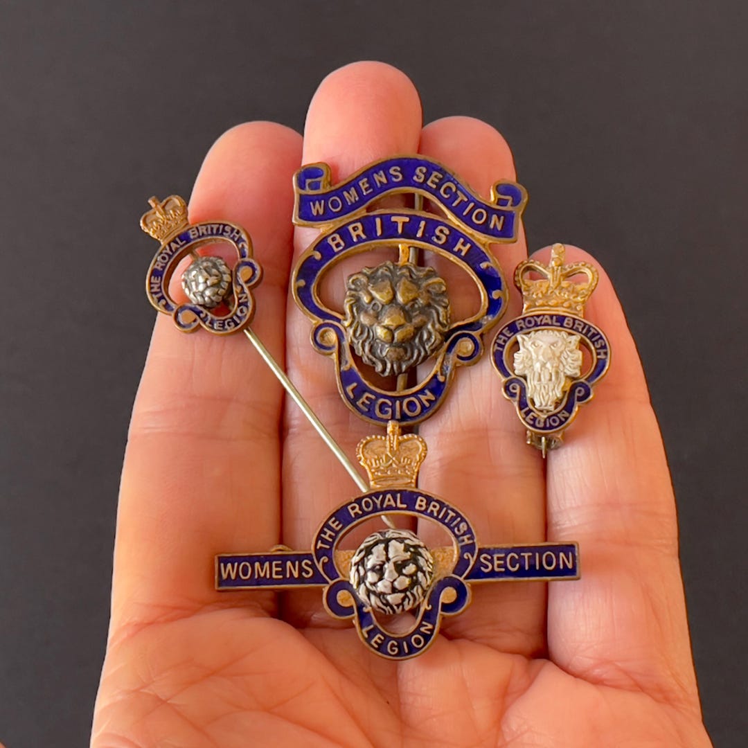 Vintage Royal British Legion Badges/pinbacks/stick Pin Collection ...