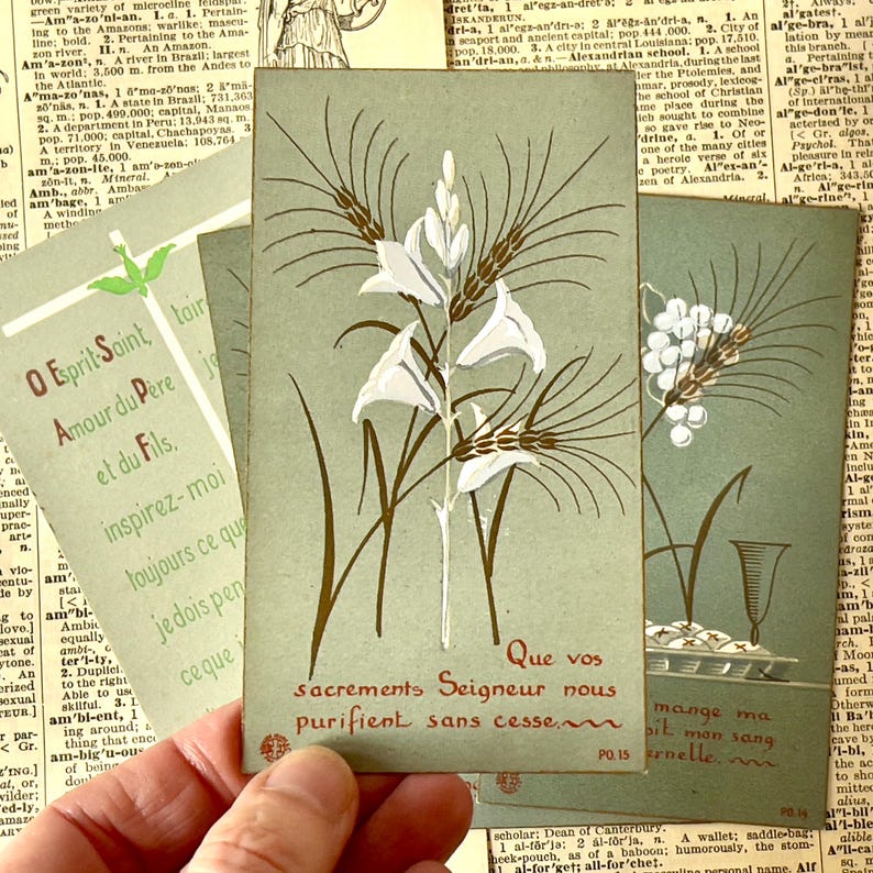 Vintage French Prayer Card/holy Communion Card Collection - Circa 1920 ...