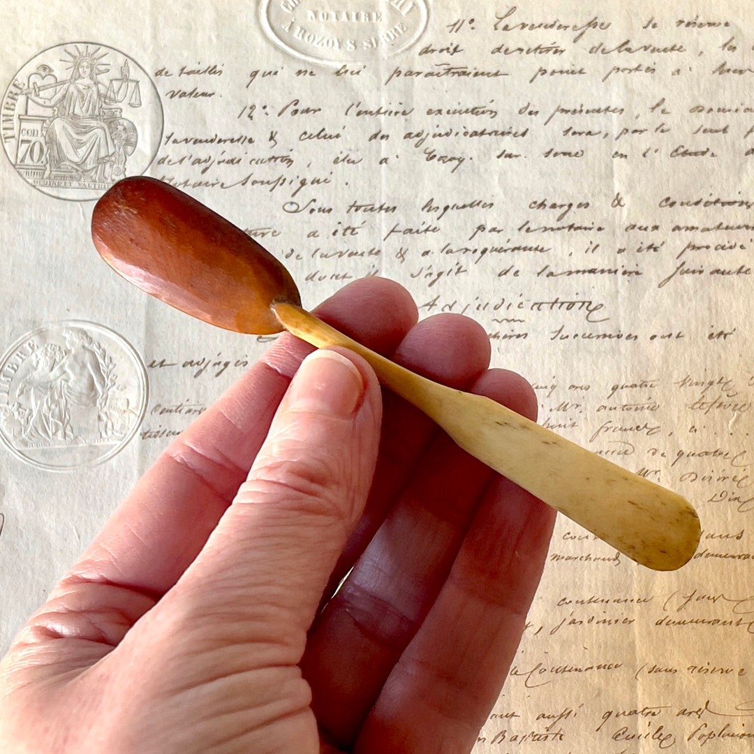 Antique Bone Spoon Hand-carved Bovine Bone Medicine Spoon/condiment ...