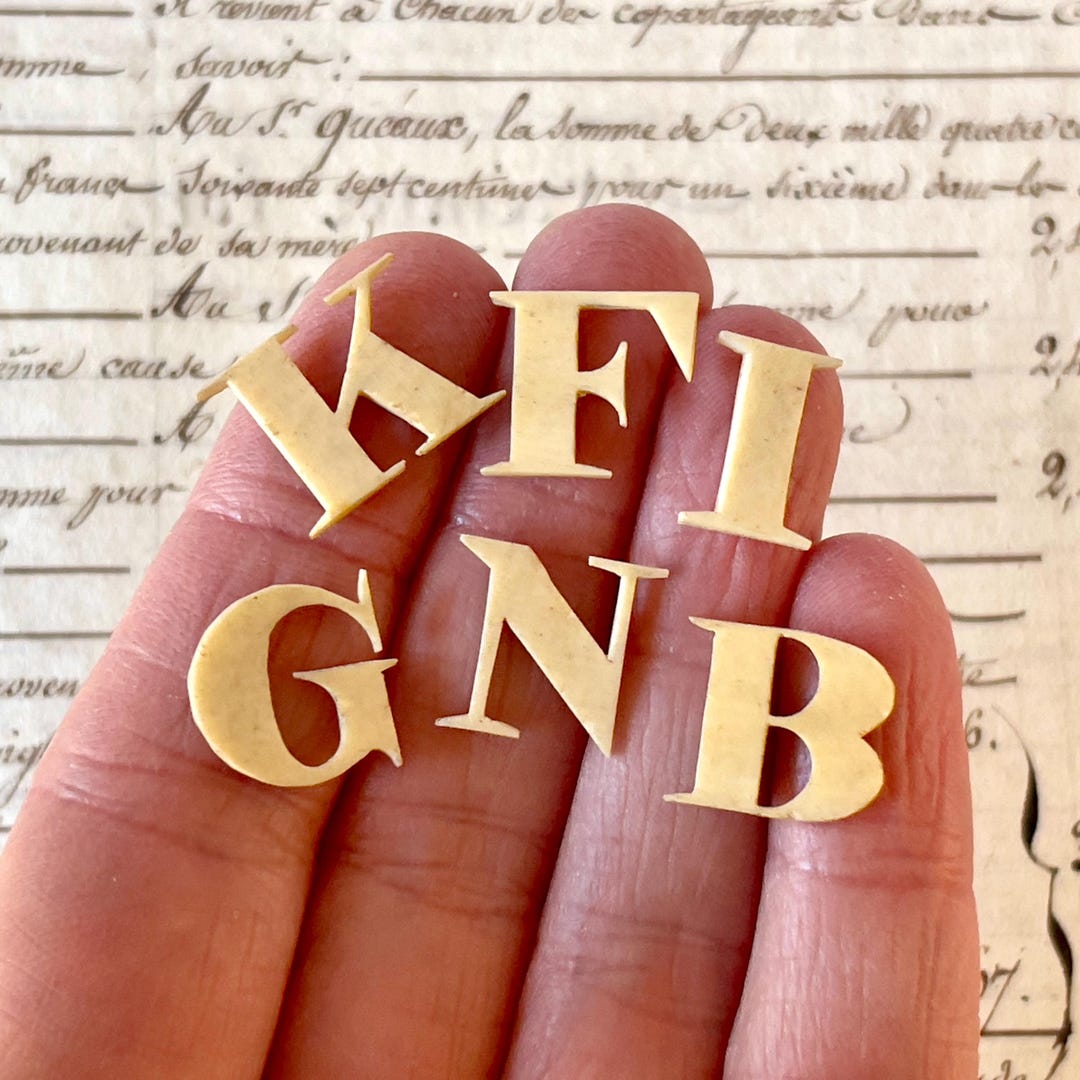 Antique Bone Alphabet Letters/initials X 6 - Hand-carved - Victorian ...