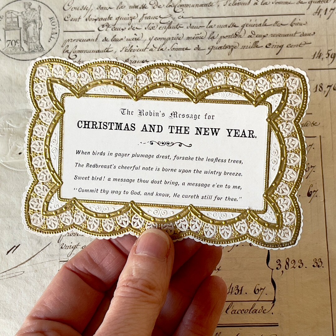 Antique Victorian Paper Lace Christmas Card Robins Circa 1800's. - Etsy