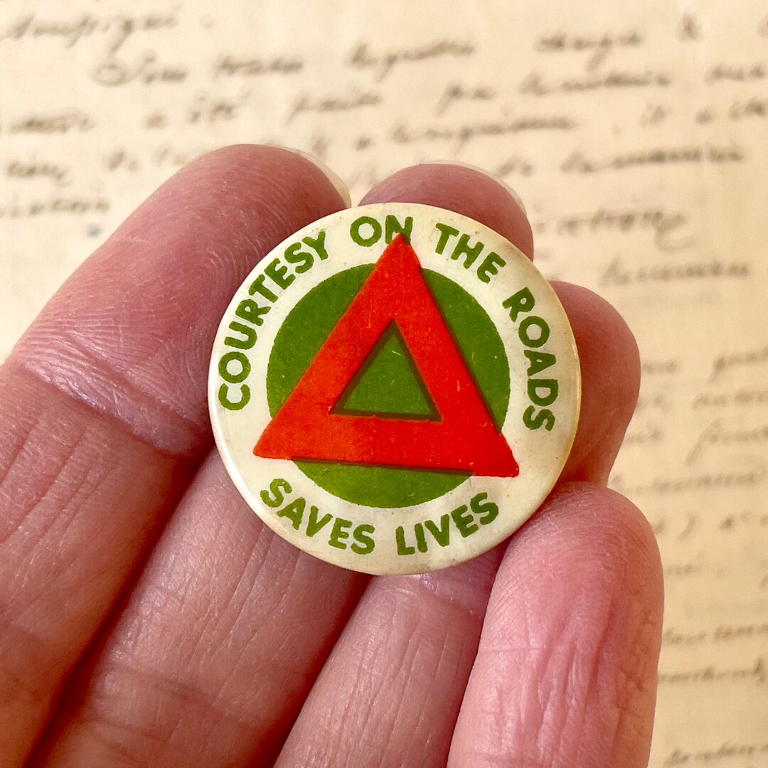 Vintage Driving Safety Badge/pinback - Retro Badge/pinback - Road ...
