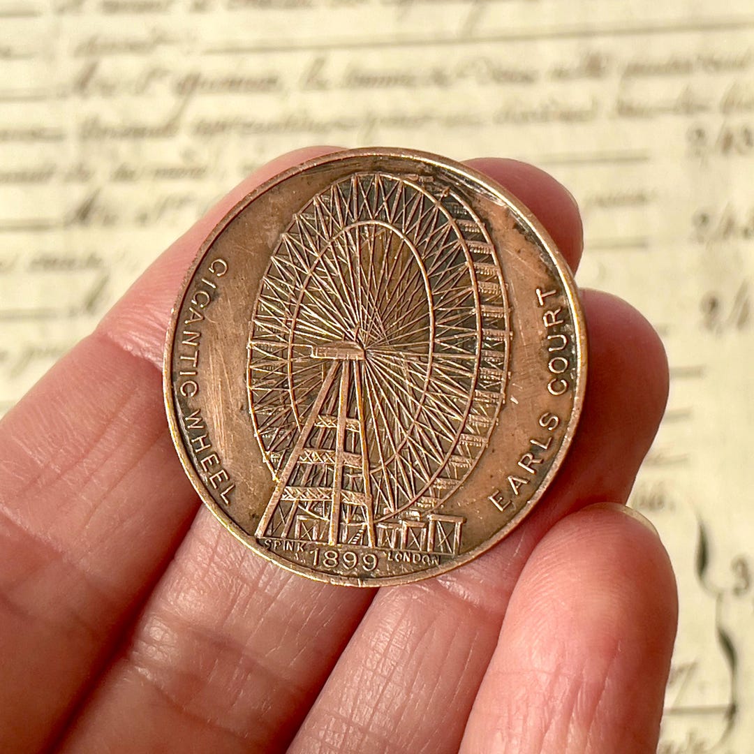 Antique/vintage Medallion/token/coin - 'the Gigantic Wheel Earl's Court ...