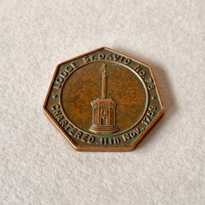 Vintage Masonic/freemasons Coin/token 'lodge St David No.78' 'they ...