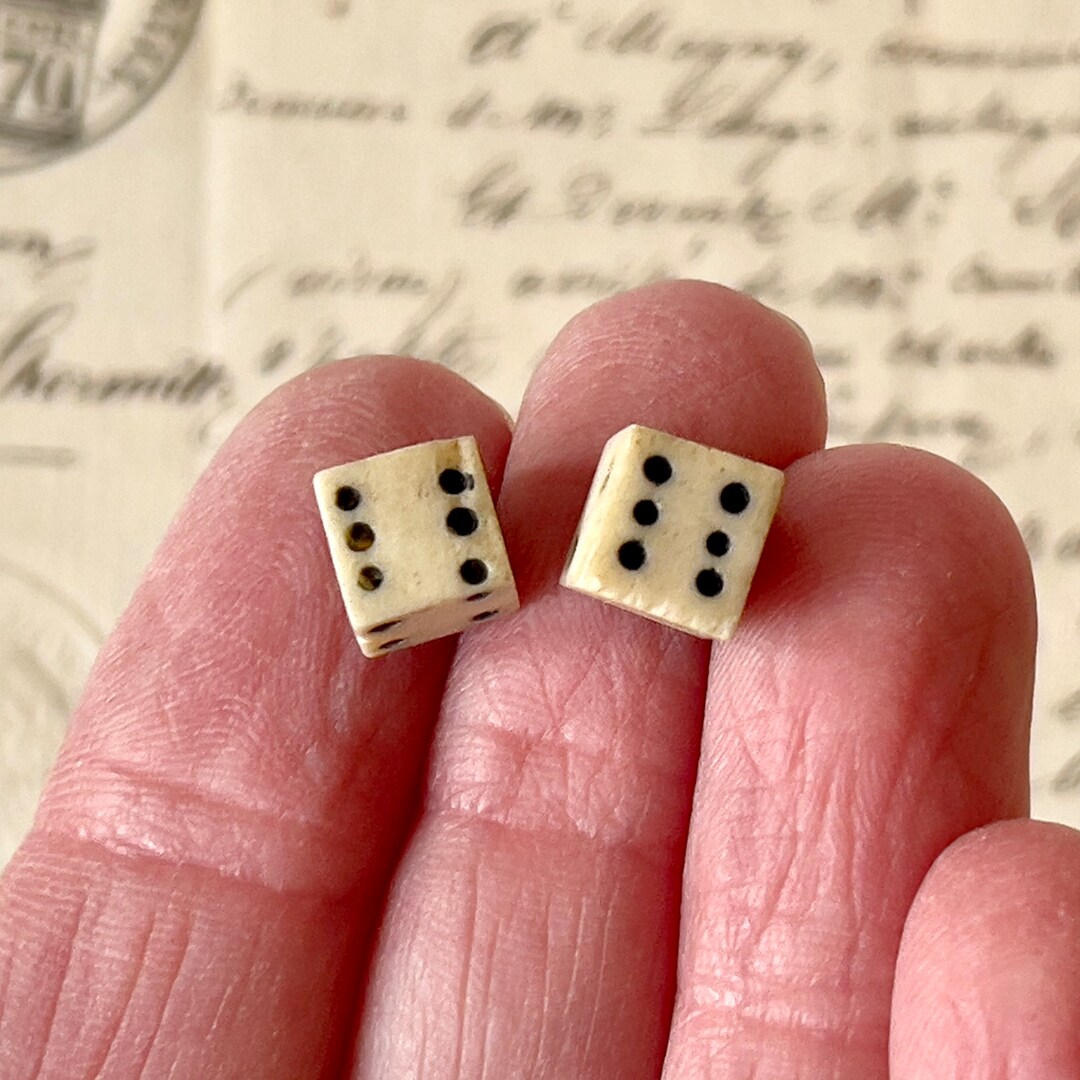 Bone Dice, Miniature Bone Dice, Miniature Dice, Dice, Antique, Hand ...