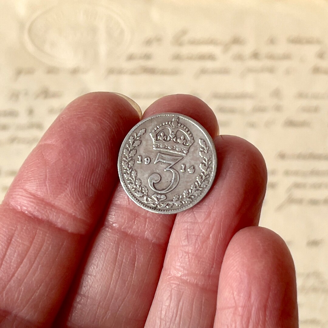 Antique King George V 1914 Silver Threepence Coin. - Etsy