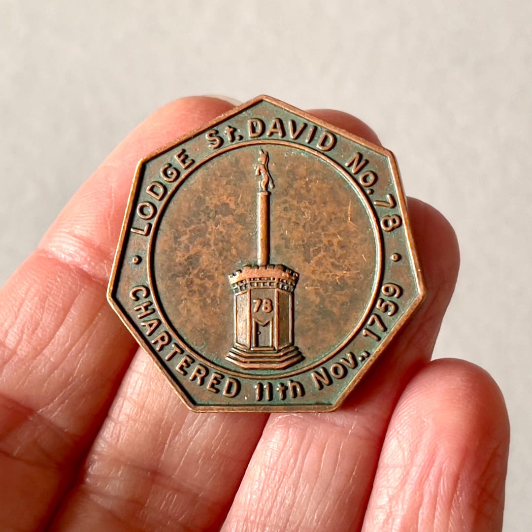 Vintage Masonic/freemasons Coin/token - 'lodge St David No.78' - 'they ...