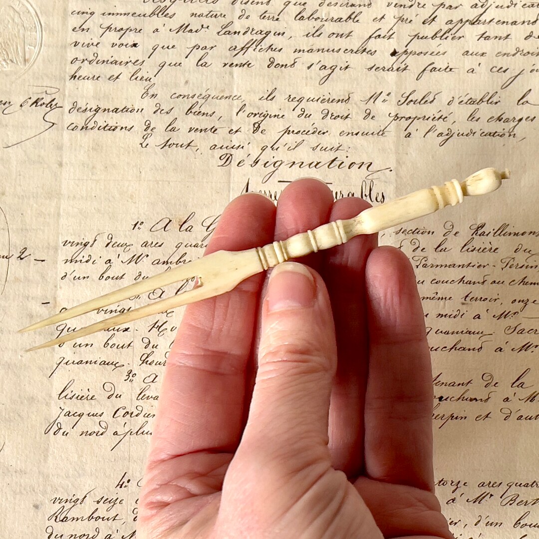 Antique/vintage Bone Fork/pickle Fork Hand-carved Bovine Bone Victorian ...