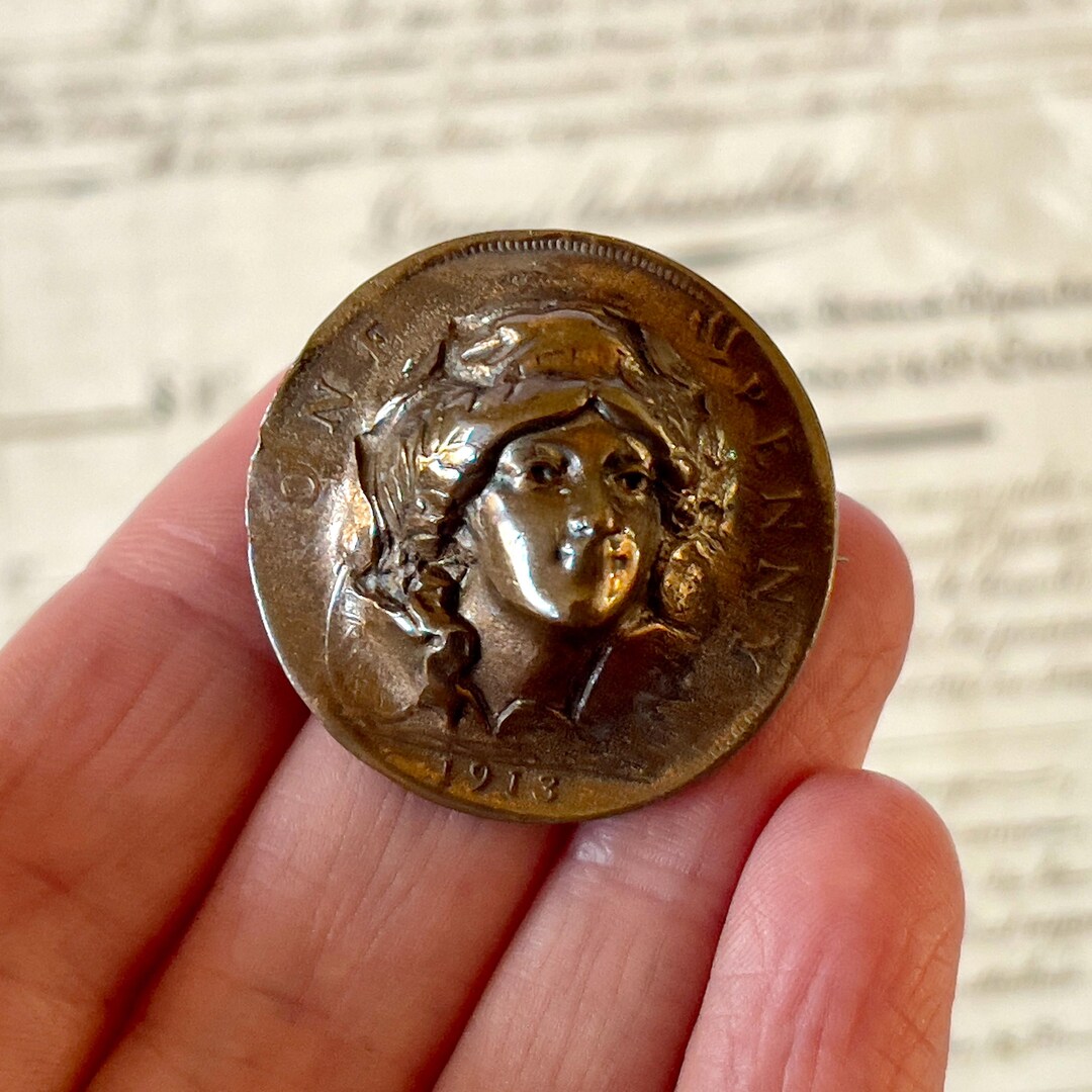 Antique Repousse Lady Liberty Coin Brooch/pin - Pop Out Coin - Coin ...