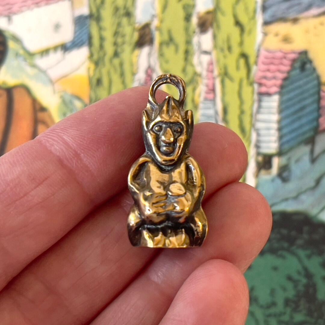 Vintage Lucky Brass Pixie/piskie/fairy Key Fob/token/charm Sussex Good ...