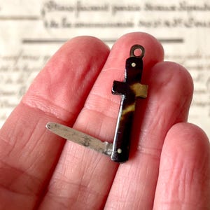 Antique Miniature Novelty Cross Penknife/pocket Knife/fob Knife ...