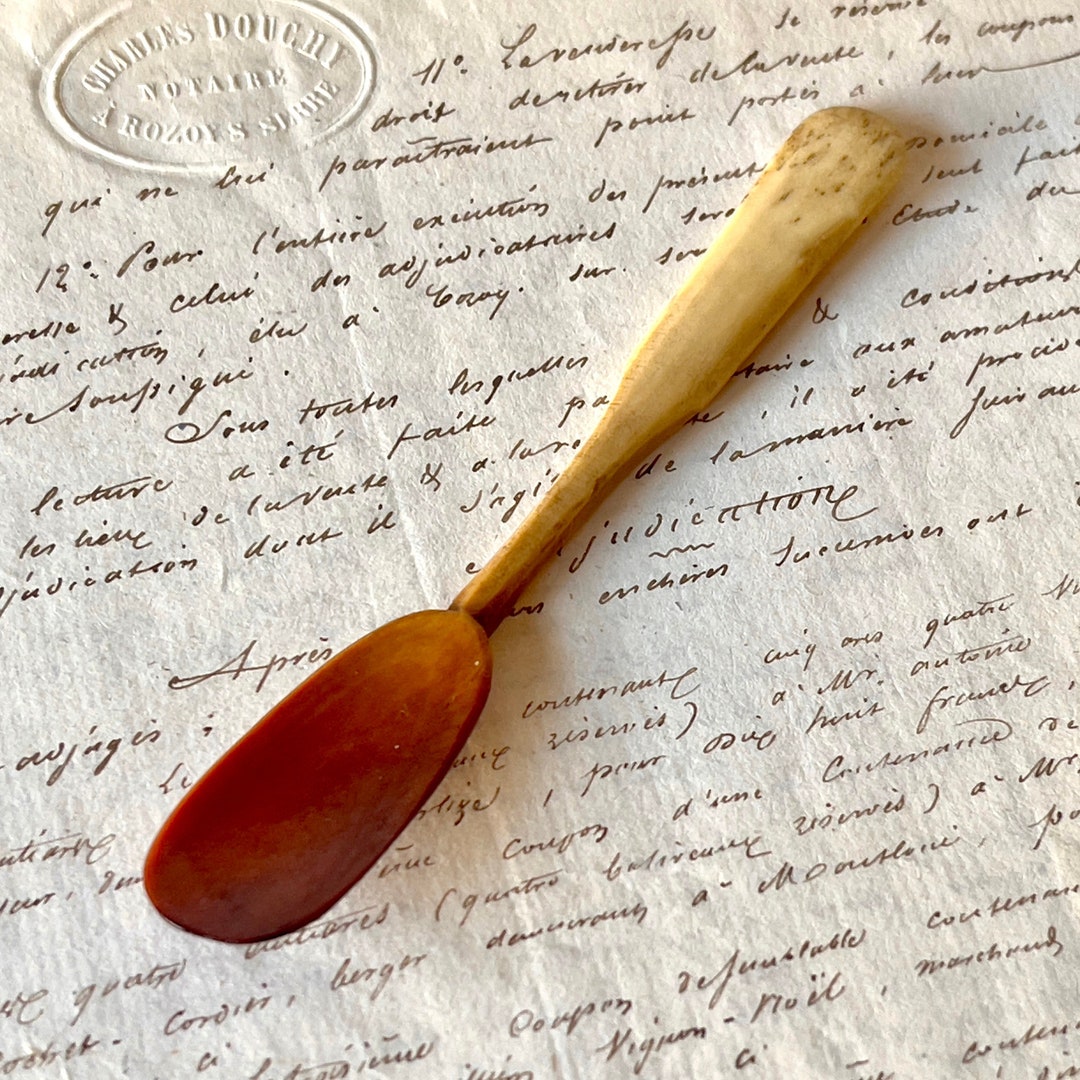 Antique Bone Spoon Hand-carved Bovine Bone Medicine Spoon/condiment ...