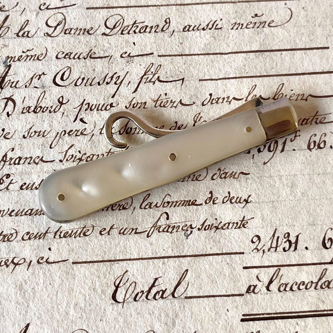Antique Button Hook/folding Button Hook - Sterling Silver & Mother of ...