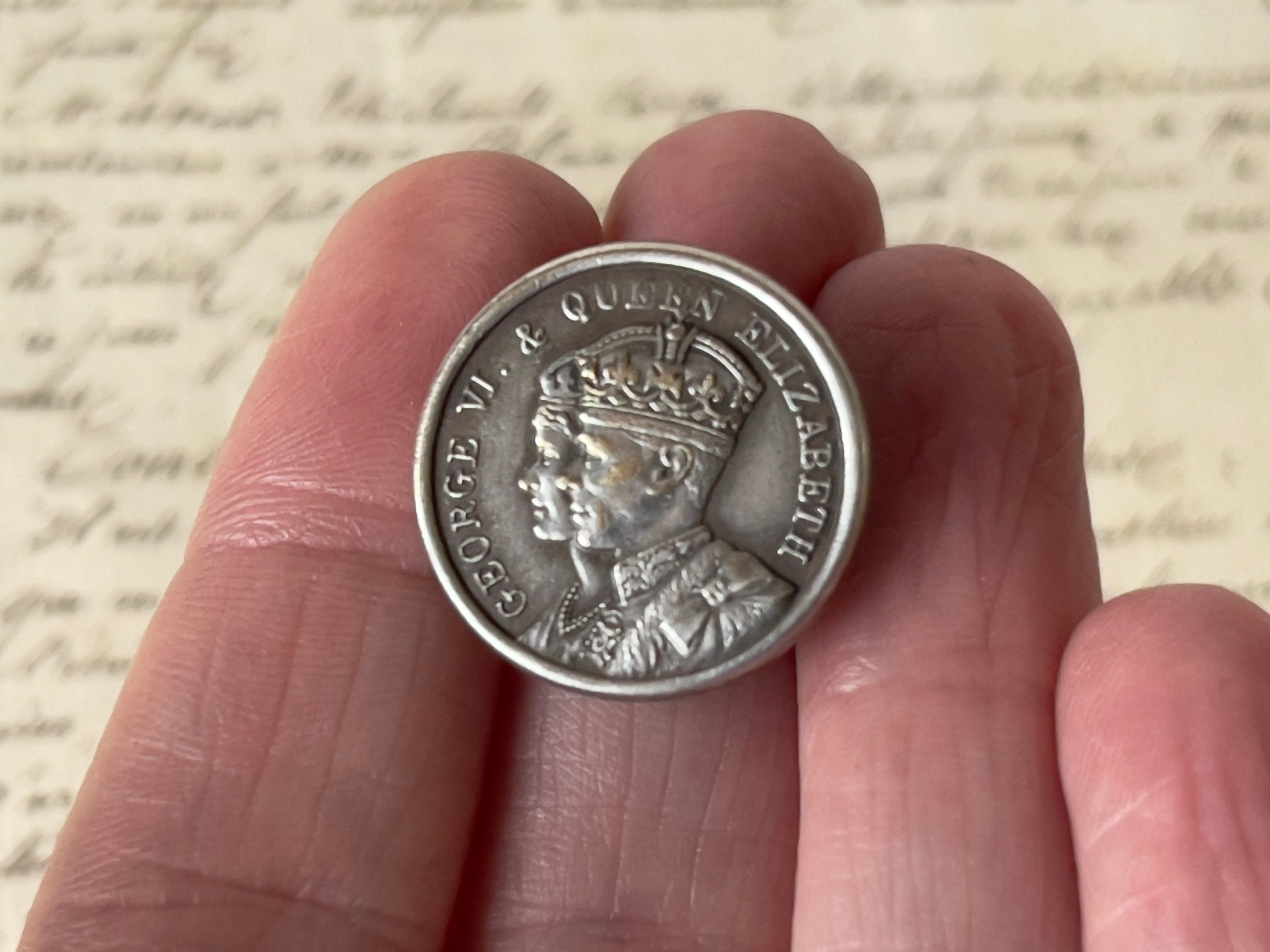 Vintage King George VI & Queen Elizabeth Badge/lapel Stud - Etsy Canada