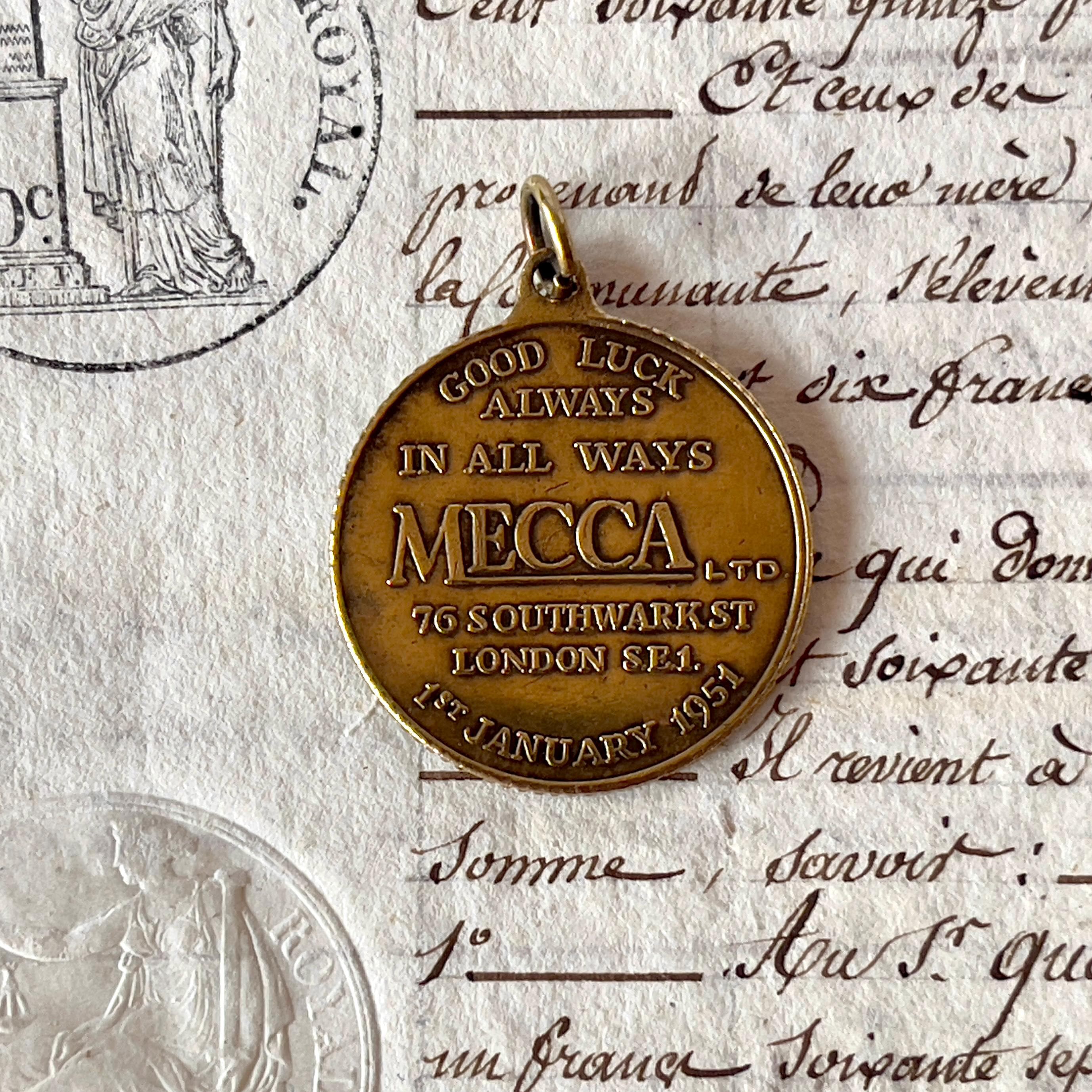 Vintage Mecca Good Luck Medallion/token - Horseshoe Token/lucky Charm ...