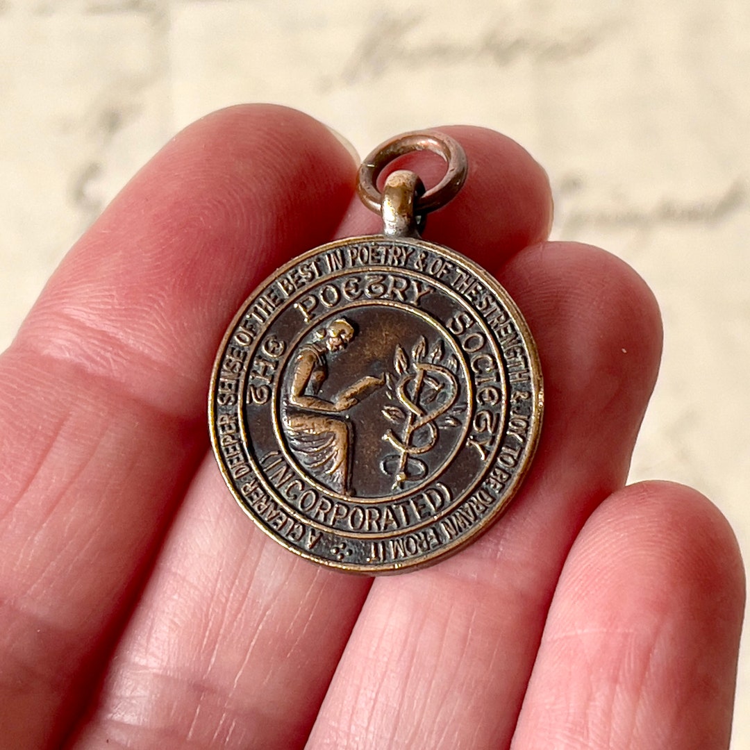 Vintage Poetry Society Medal/medallion - Poetry Award/poetry Prize ...