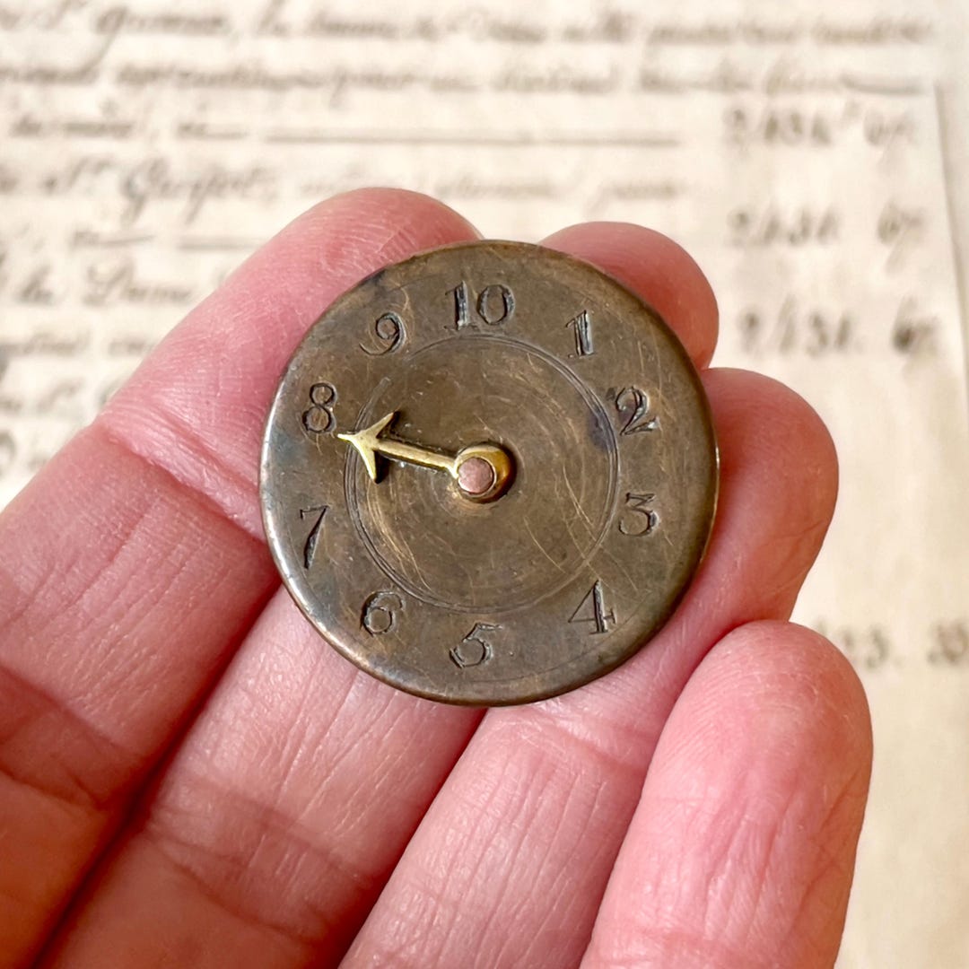 Vintage Miniature Clock/clock-face Dolls House Clock Handmade Circa ...