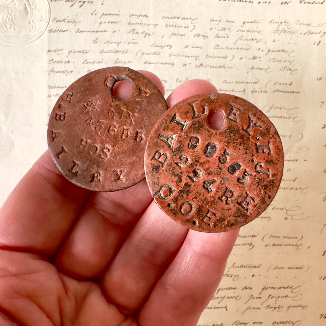 Vintage Dog Tags WWI/WWII British Military Dog Tags Military Dog Tags ...