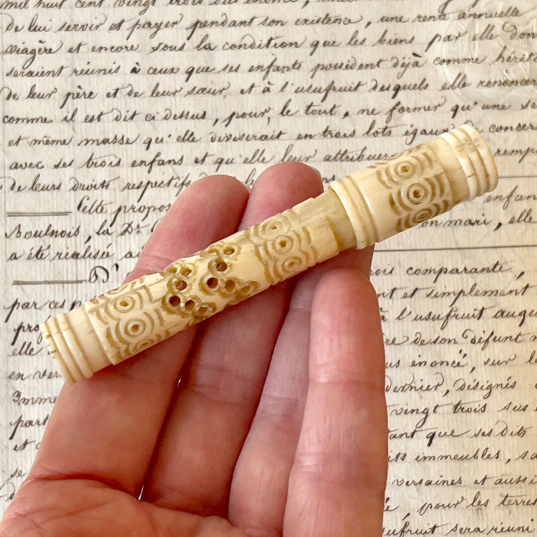 Antique Bone Needle Case/needle Holder/needlecase Hand-carved Bone ...