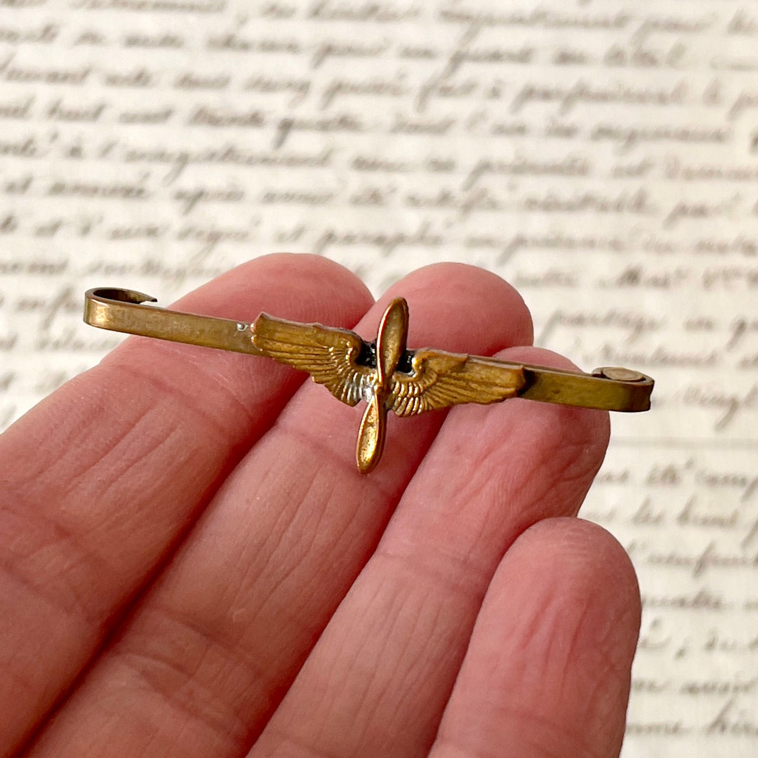 Vintage US Air Force/air Cadets Prop & Wings Badge/pin Trench Art Circa ...