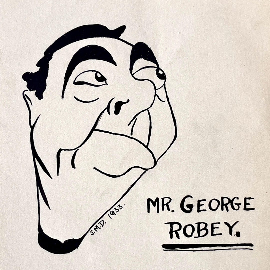 Vintage Pen & Ink of Famous Music Hall Star George Robey - Original ...