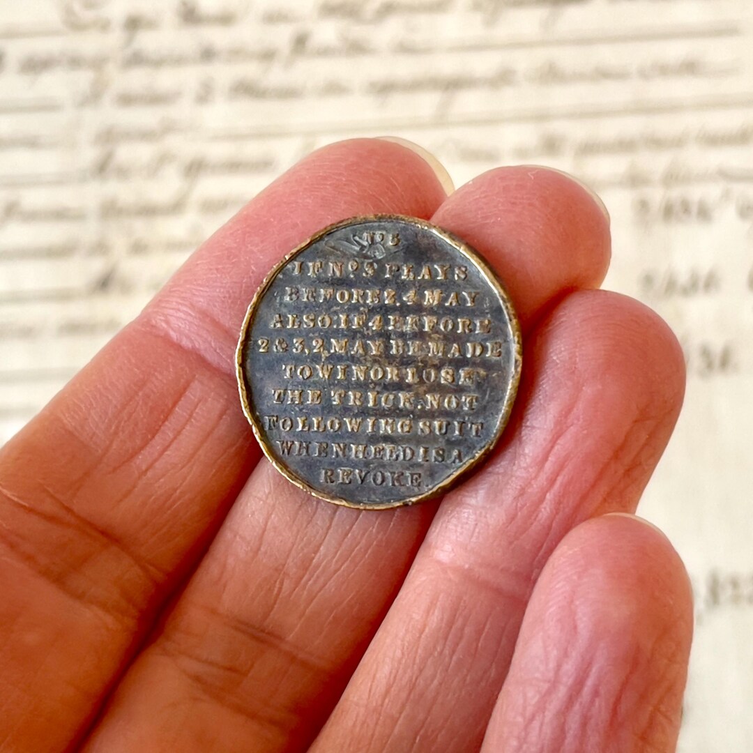 Antique Coin/token - Card Game Rules/game Rules - Georgian/early ...