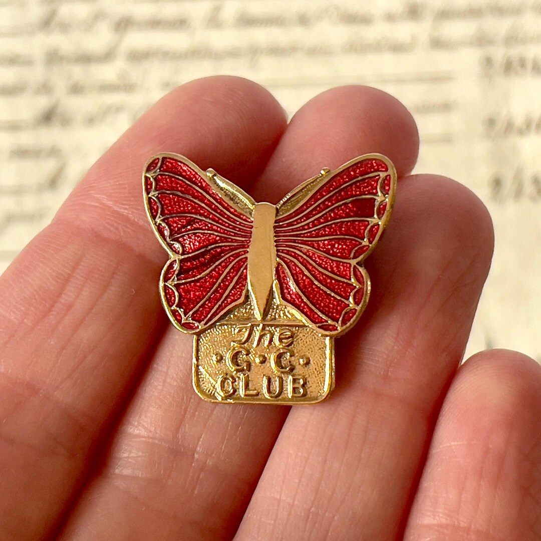 Vintage Enamel Butterfly Badge/pinback - Crystal Comics Club Badge ...