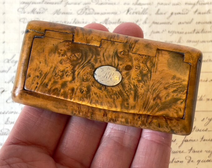 Antique Burr Wood Snuff Box/snuff Holder - Georgian/early Victorian ...