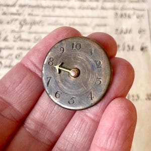 Vintage Miniature Clock/clock-face Dolls House Clock Handmade Circa ...