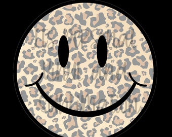 Leopard Smiley Face Digital Download - Etsy