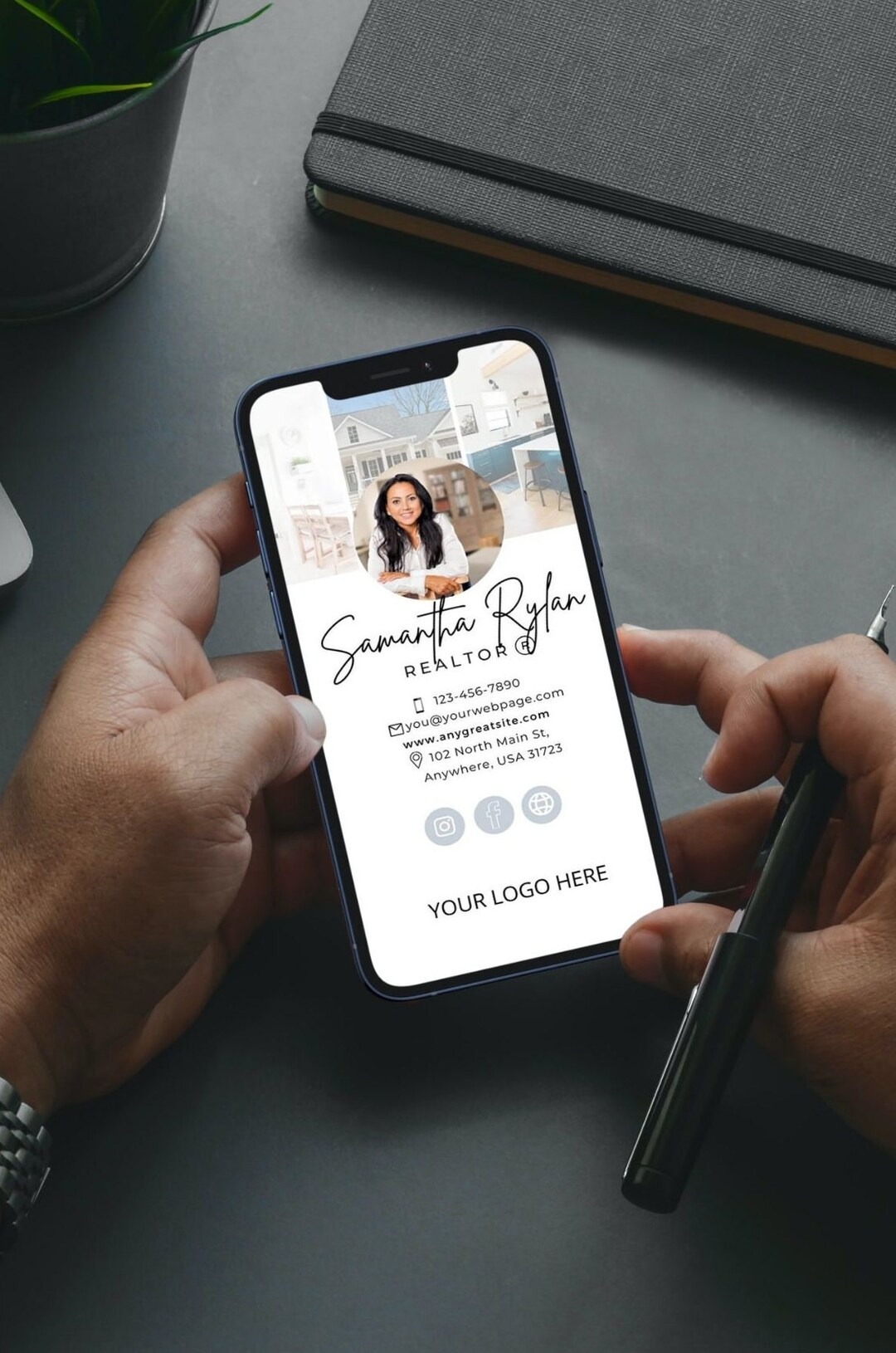 Realtor Digital Business Card Template - Etsy