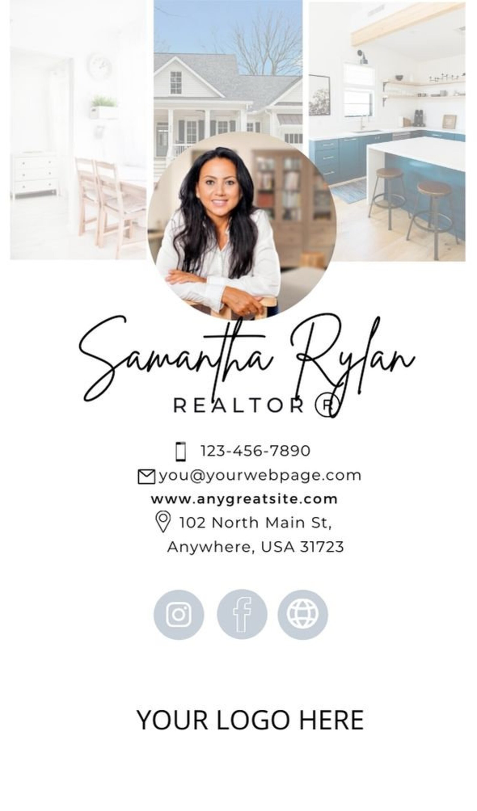 Realtor Digital Business Card Template - Etsy