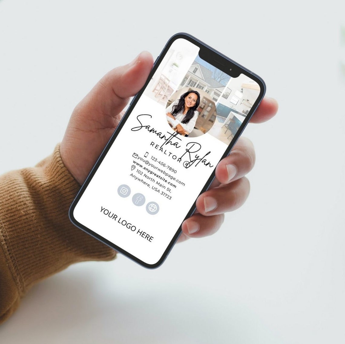 Realtor Digital Business Card Template - Etsy