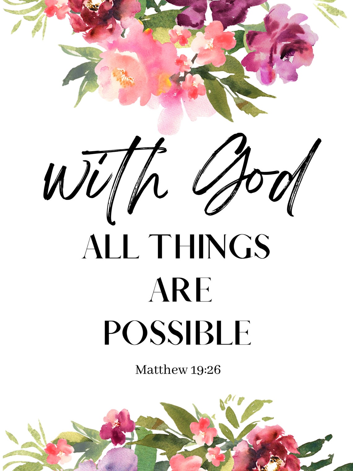 With God All Things Are Possible - Digital Print - Etsy