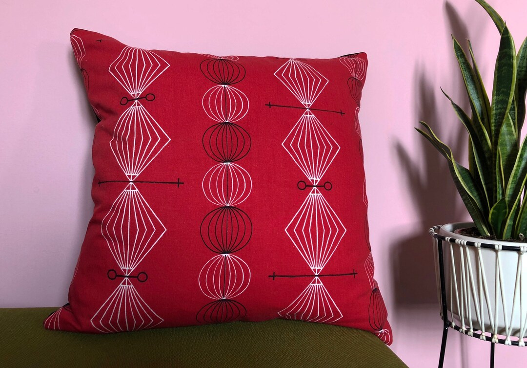 Handmade Vintage 1950s Abstract Mary Warren 'spinners' Cotton Cushion ...