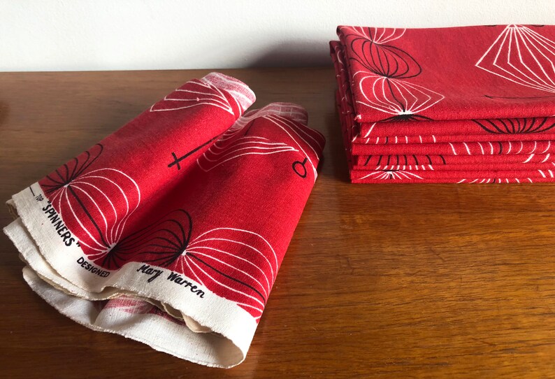 Handmade Vintage 1950s Abstract Mary Warren 'spinners' Cotton Cushion ...