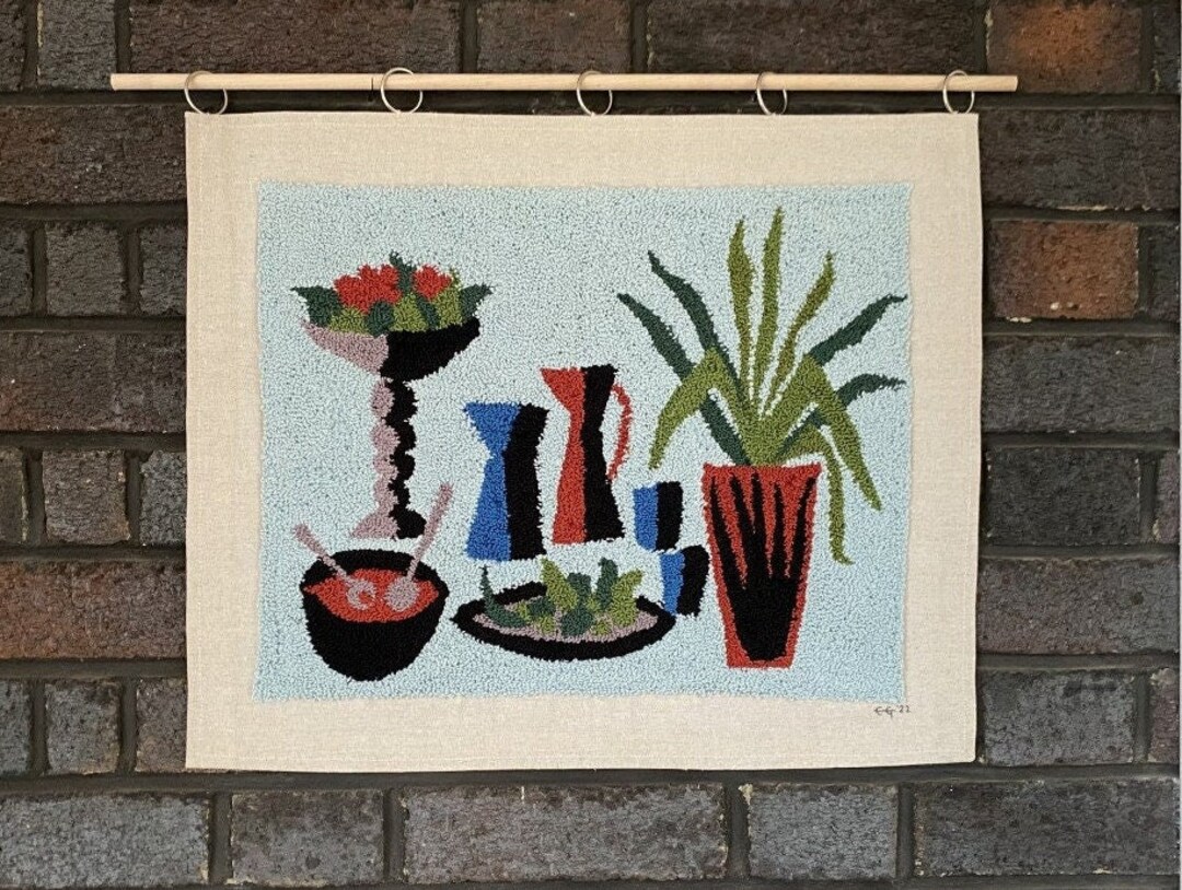 Punch Needle Still Life, Embroidery Wall Hanging - Etsy