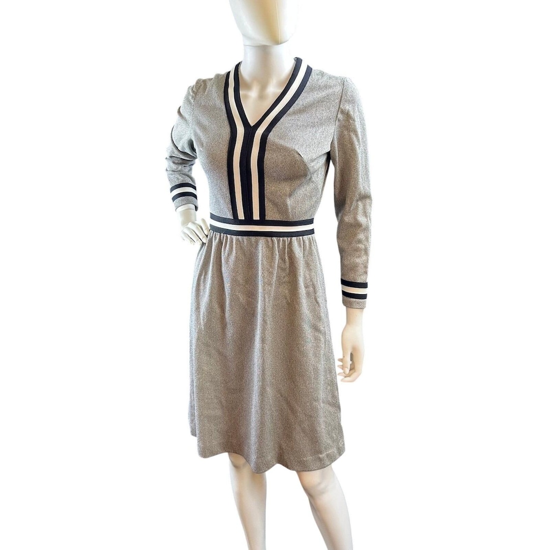 Vintage 1960s Andrea Gayle Mod Knit Fit Flare Dress Size Med Sporty ...