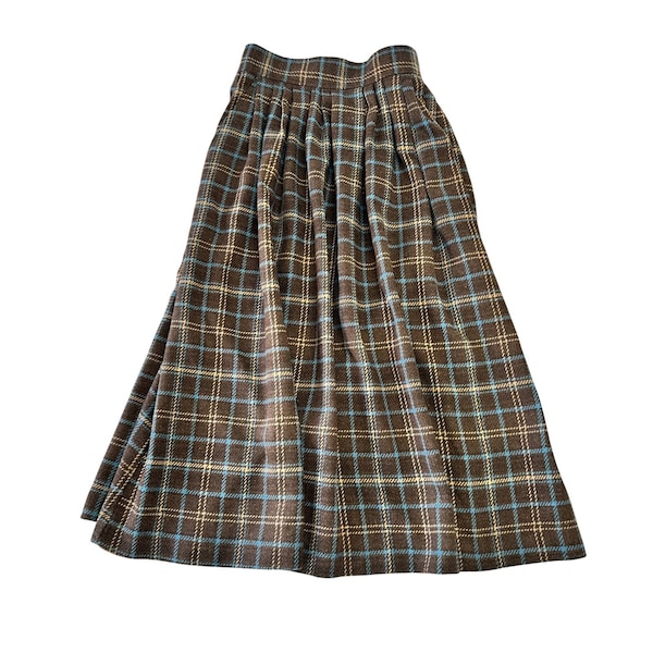 1970s Plaid Wool Skirt - Etsy