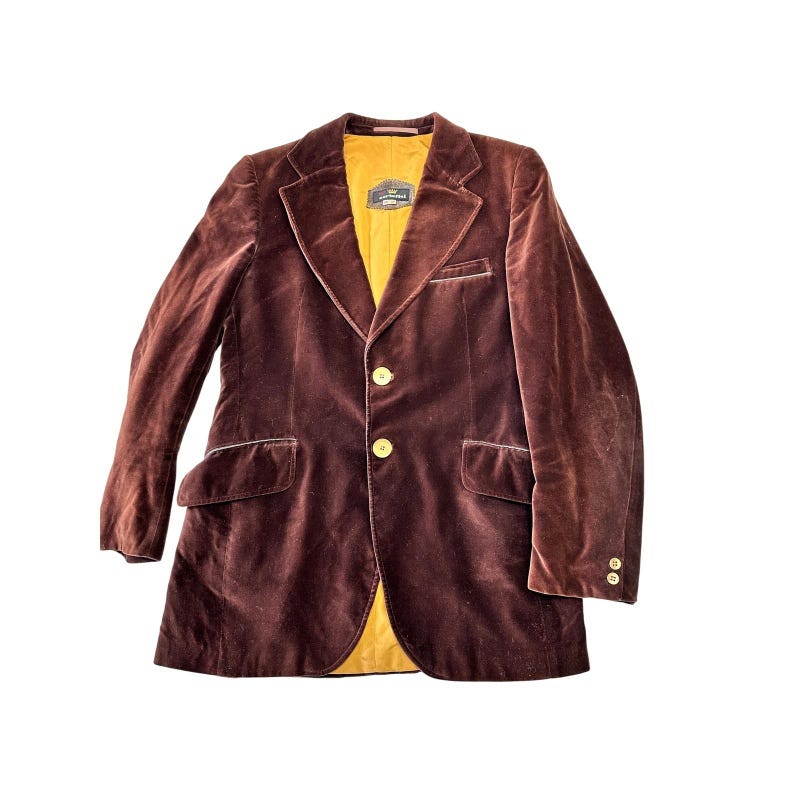 Vintage Velvet Blazer 40 - Etsy