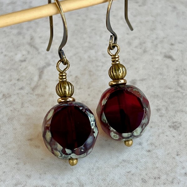 Red Glass Earrings - Etsy