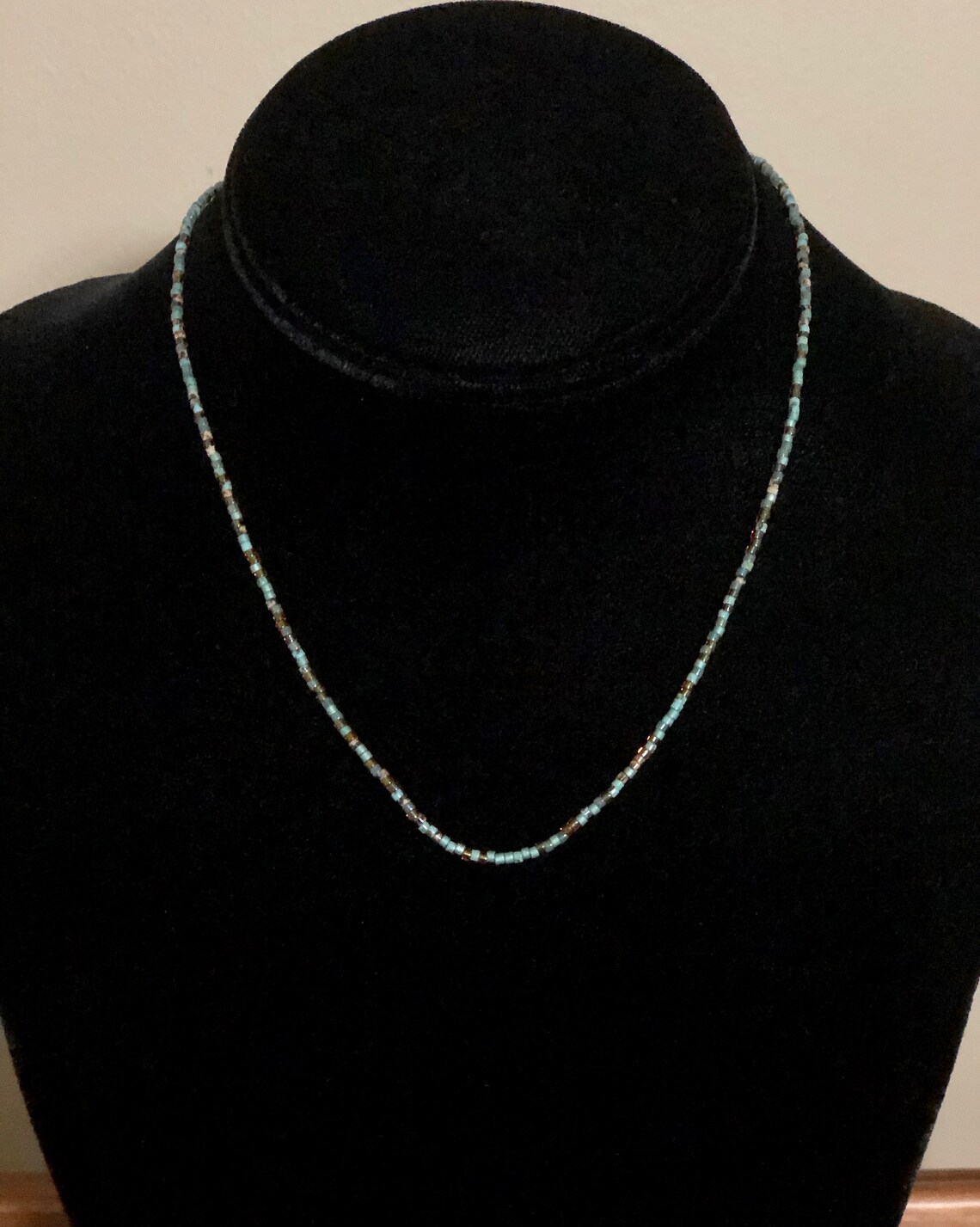 Tiny Bead Necklace Delicate Boho Layering Necklace Turquoise - Etsy