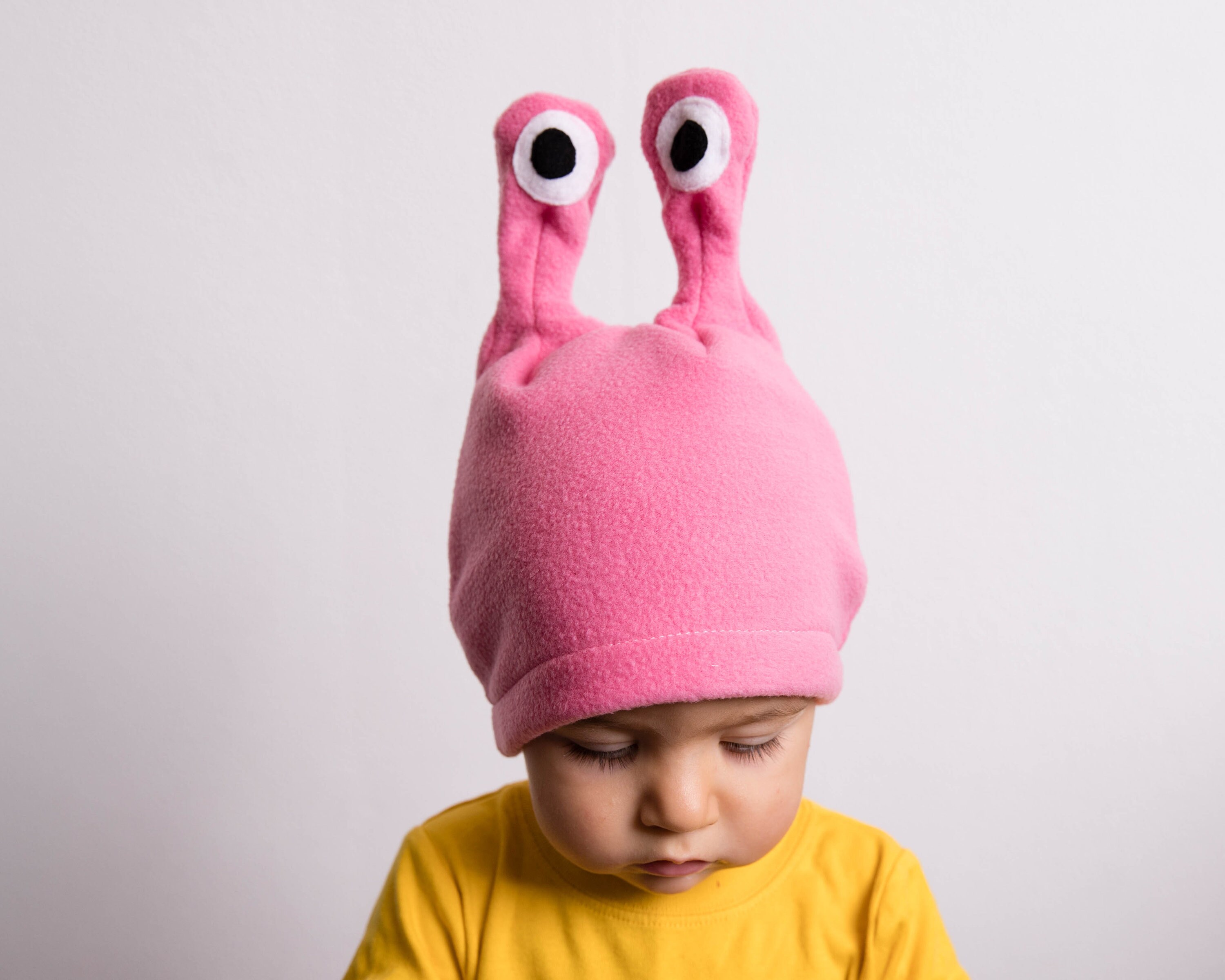 Pink Polar Fleece Hat, Pink Snail Hat, Alien Hat, Halloween Costume ...