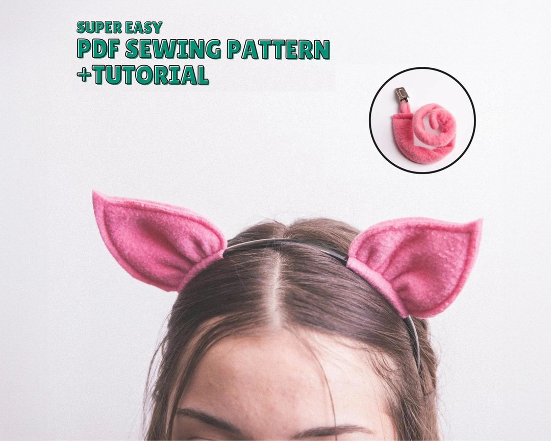 PDF Sewing Pattern for Pig Ears and Piggy Tail / VERY Easy Digital ...