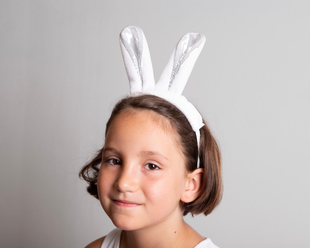 Shiny Bunny Ears for Kids or Adults, Halloween Rabbit Costume Accessory ...