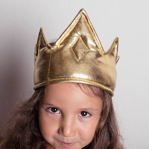 Party Crown, Girls Queen Crown, Boys King Crown, Gold Fabric Crown ...