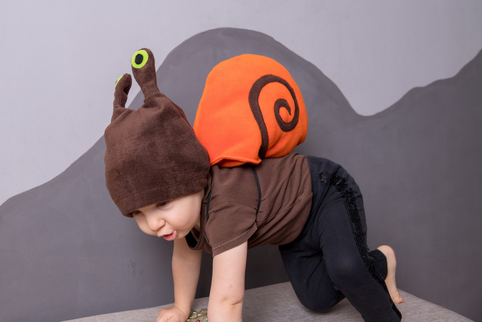 Toddler Halloween Costume, Orange and Brown Snail Costume, Snail Shell ...