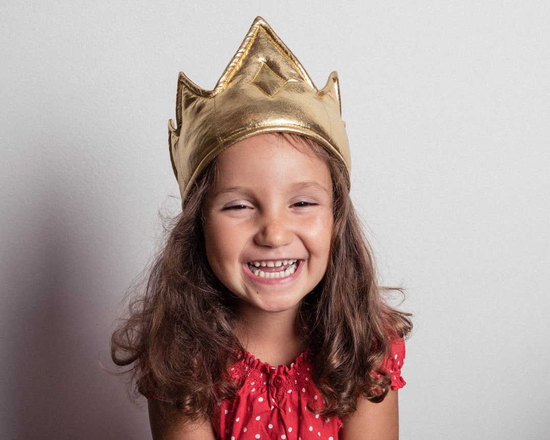 Party Crown, Girls Queen Crown, Boys King Crown, Gold Fabric Crown ...